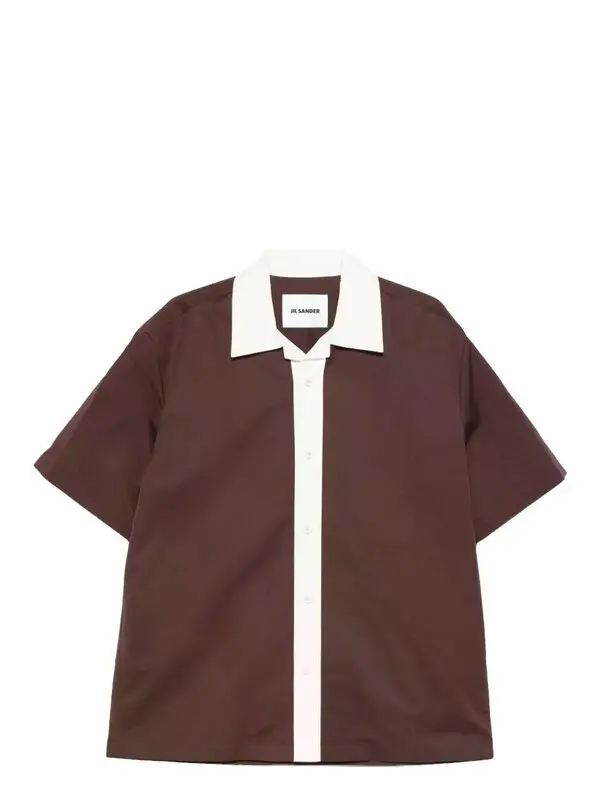 JIL SANDER Collared Short-sleeves Shirt - Brown