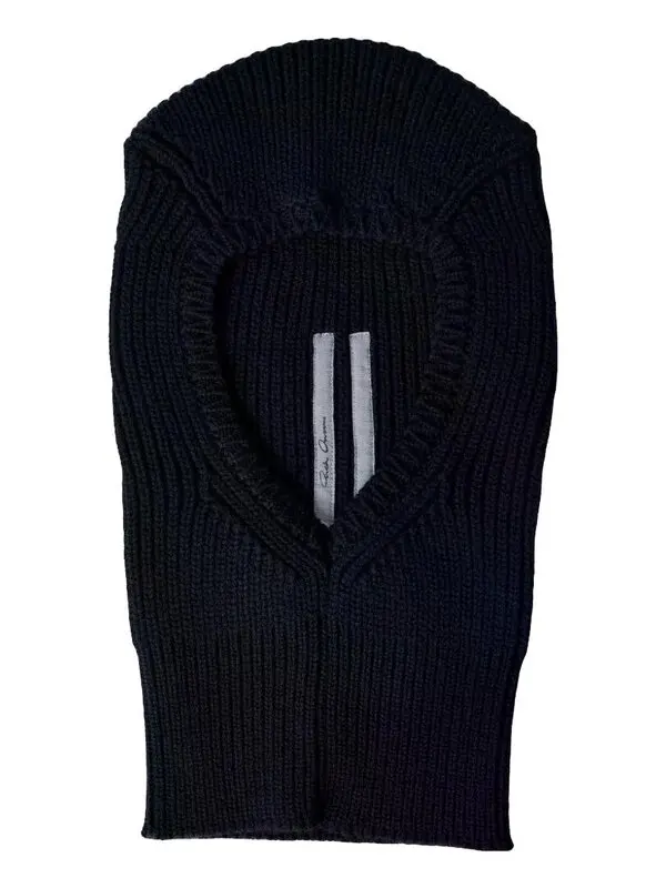 Rick Owens Ribbed Balaclava - Black