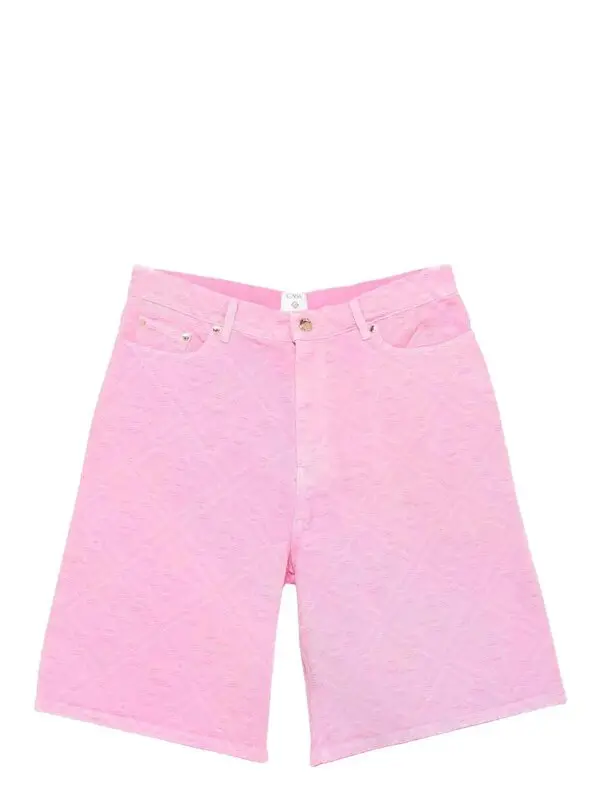 Casablanca Logo-pattern Denim Shorts - Pink