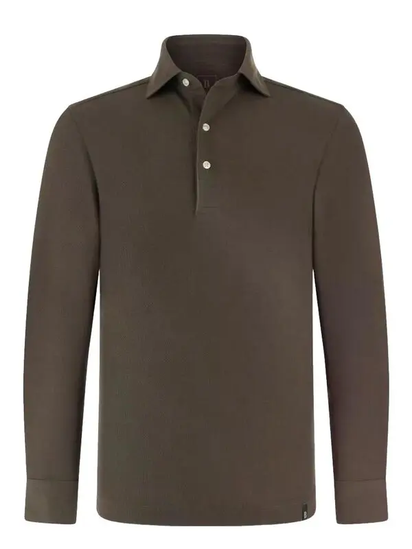 Boggi Milano Long-sleeve Polo Shirt - Brown
