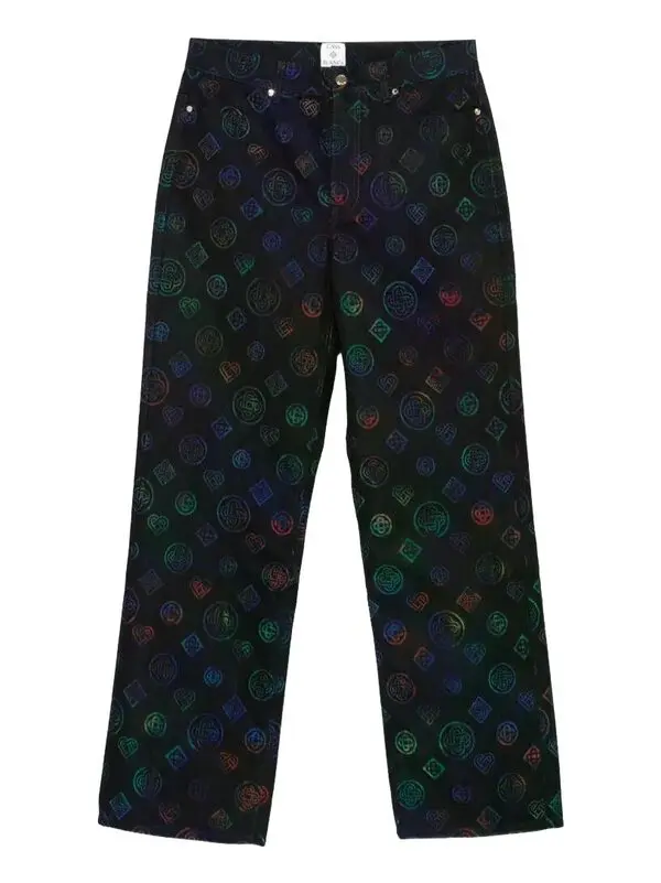 Casablanca Logo Pattern Jeans - Black