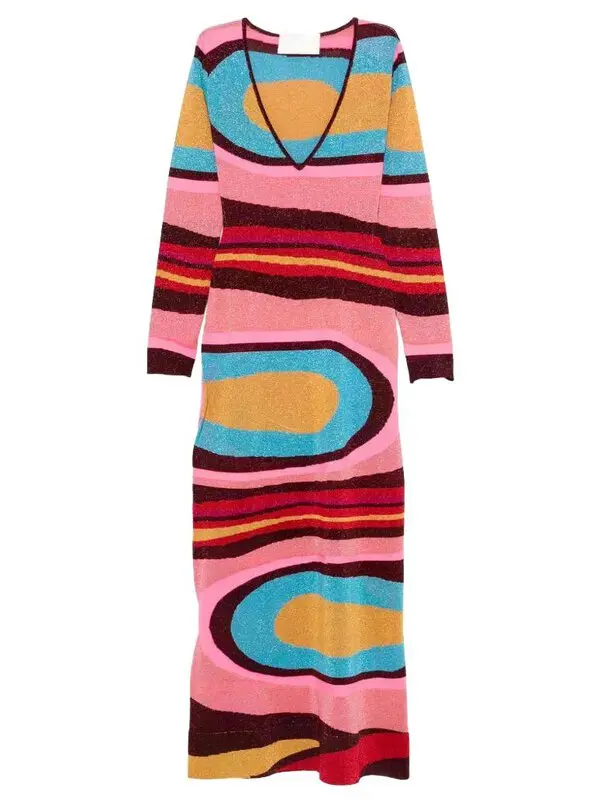 CIRCUS HOTEL Abstract-patterned Maxi Dress - Pink