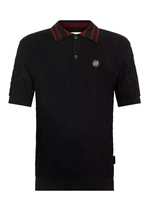 Philipp Plein Knitted Polo Shirt - Black