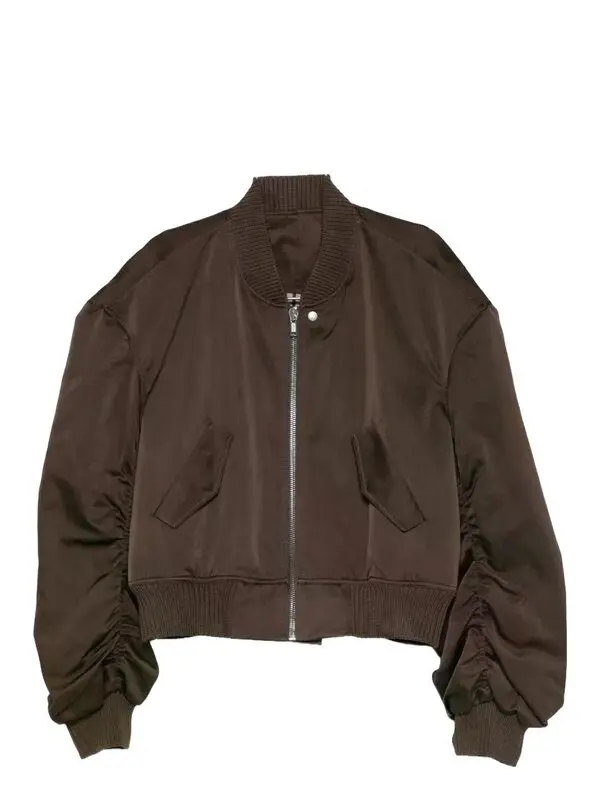 Rick Owens Ruched Flight Bomber Jacket - Brown