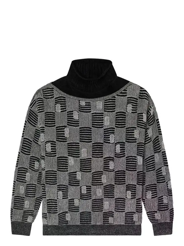 Giorgio Armani Patterned Turtleneck Sweater - Grey