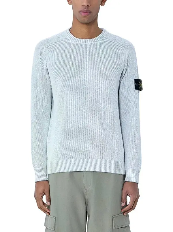 Stone Island Logo-patch Knit Sweater - Grey