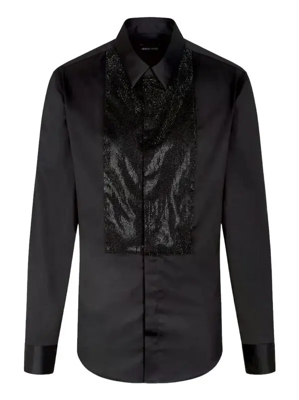 Giorgio Armani Rhinestone-embellished Shirt - Black
