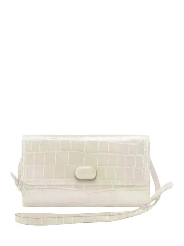 Jeffrey Levinson Cari Croc-embossed Shoulder Bag - Neutrals