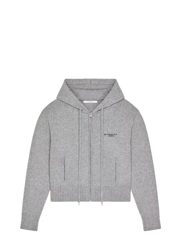 Givenchy Hooded Zip Knitwear - Grey
