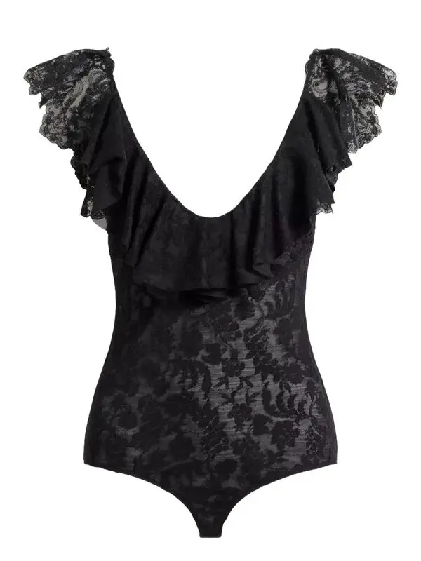 Alberta Ferretti Lace Bodysuit - Black