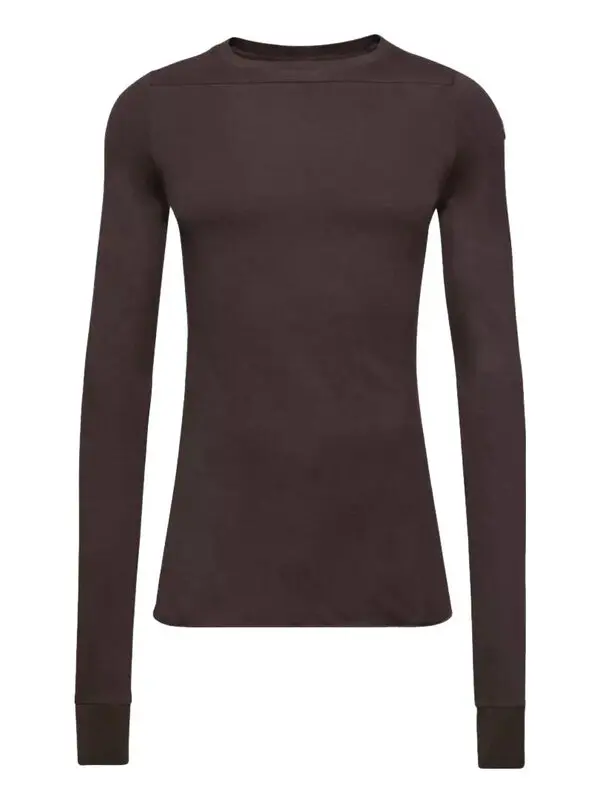 MONCLER + RICK OWENS Logo-patch Long-sleeve T-shirt - Brown
