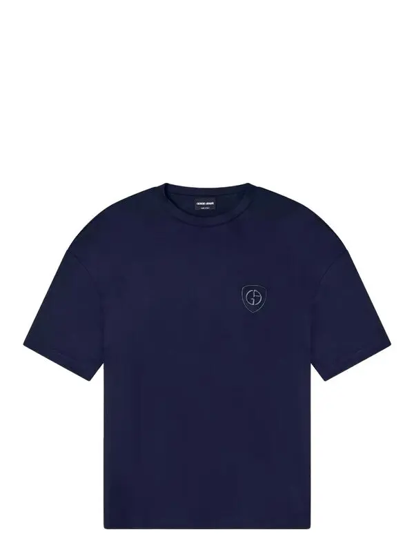 Giorgio Armani Round-neck Short-sleeve T-shirt - Blue