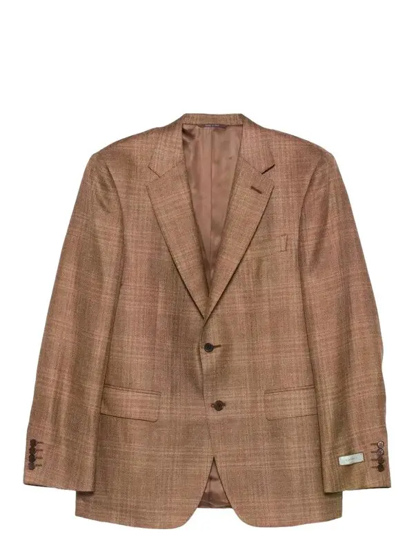Canali Checked Single-breasted Jacket - Brown