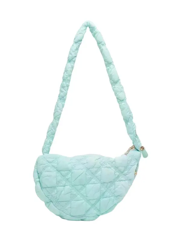 CARLYN Top-handle Quilted Shoulder Bag - Blue