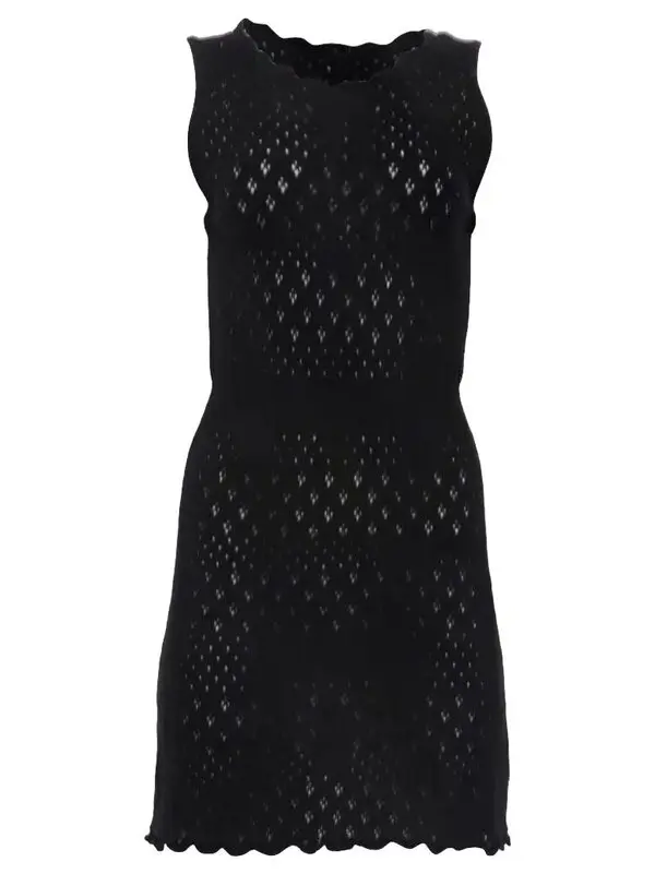 Maje Crochet Mini A-line Dress - Black
