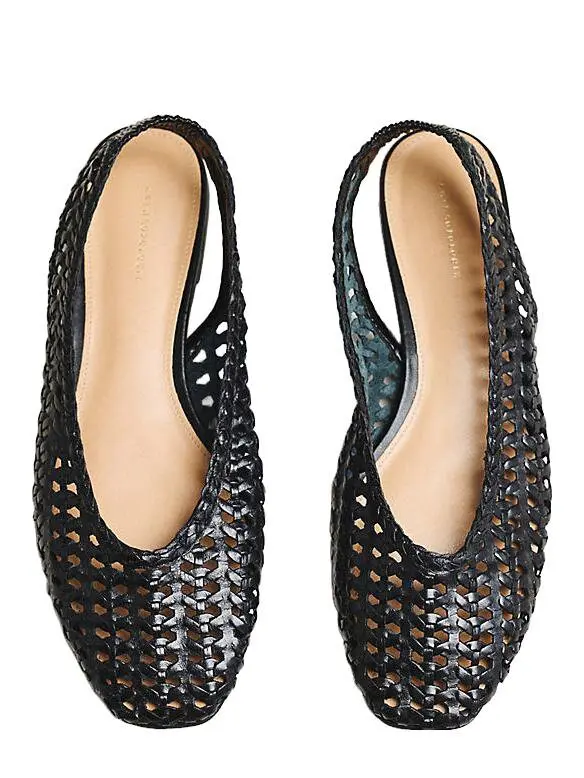 Anthropologie Woven Slingback Flats - Black