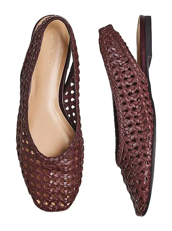 Anthropologie Woven Slingback Flats - Brown