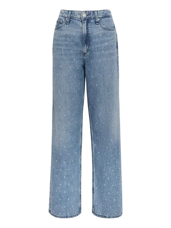 Rag & Bone Embellished Logan Wide-leg Jeans - Blue