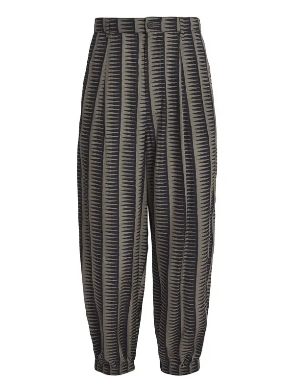 Emporio Armani Jacquard Spike Barrel-leg Trousers - Blue
