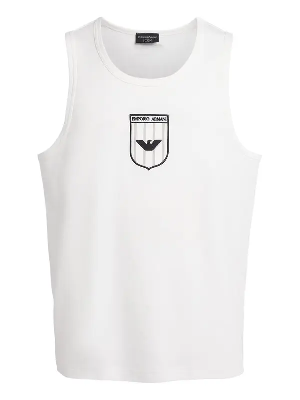 Emporio Armani Cotton Logo Tank Top - White