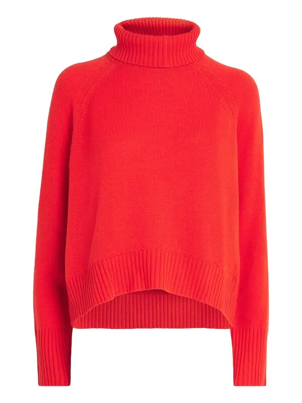 ME+EM Cashmere Snood-detail Sweater - Red