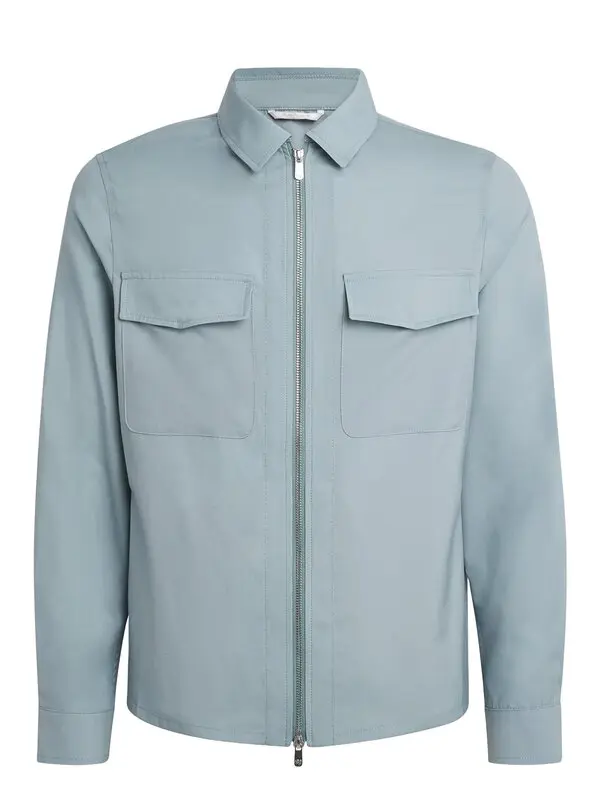 Marco Pescarolo Virgin Wool-silk Overshirt - Blue