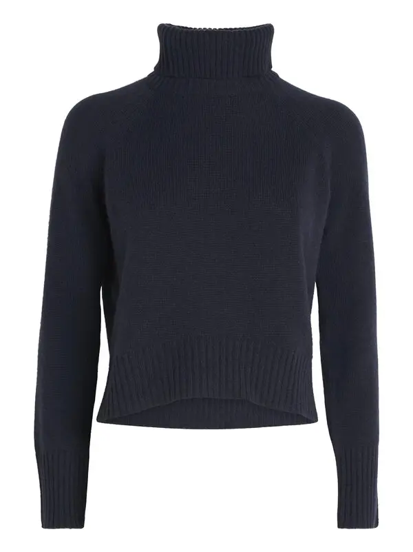 ME+EM Cashmere Rollneck Heavy Knit Sweater - Navy