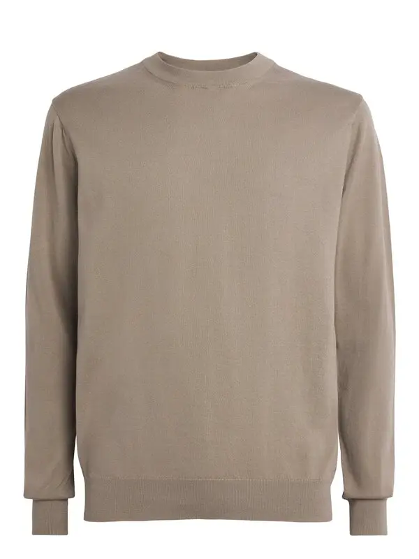Sunspel Cotton Lightweight Crew-neck Sweater - Beige