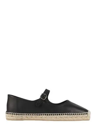CastaÑer Leather Espadrilles - Black