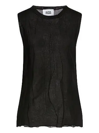 Alpha Studio Sleeveless Knit Top - Black