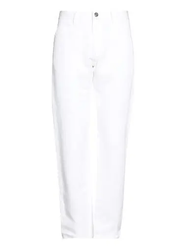 Giorgio Armani Straight-leg Cotton-linen Pants - White