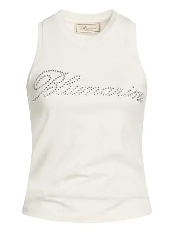 Blumarine Cotton Jersey Tank Top - White