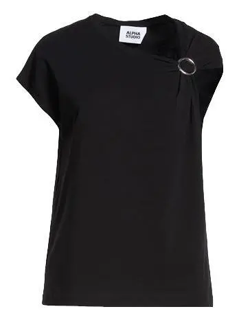 Alpha Studio Cotton-elastane T-shirt - Black