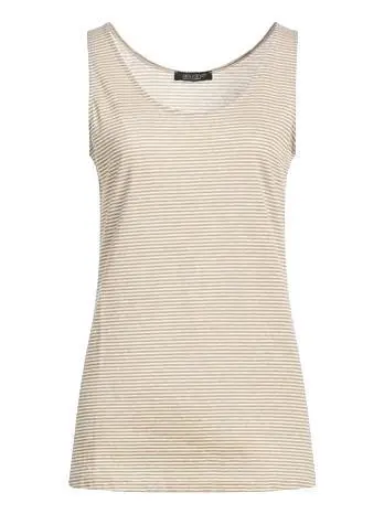 ARAGONA Striped Tank Top - Beige