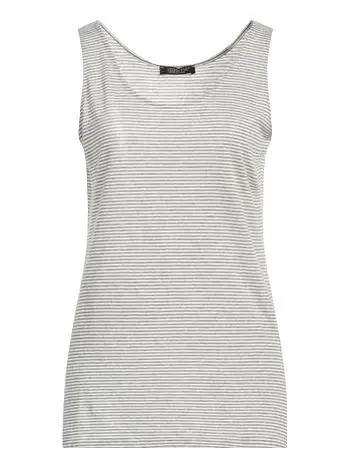 ARAGONA Striped Tank Top - Grey