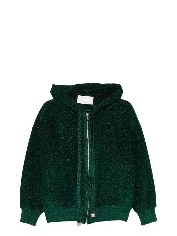 CIRCUS HOTEL Hooded Zip Knitwear - Green