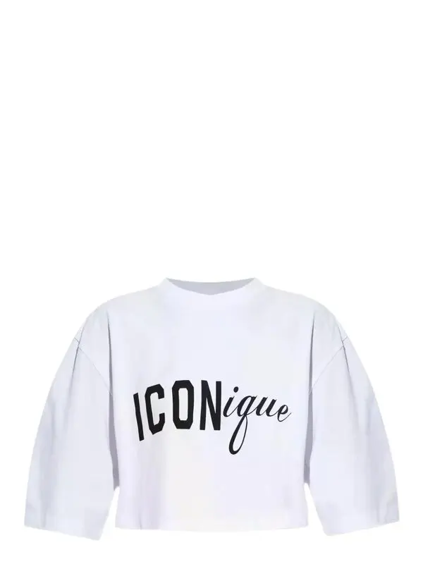 Dsquared2 Printed Cropped T-shirt - White