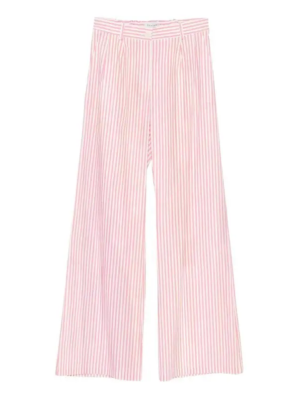 ERMANNO FIRENZE Striped Wide-leg Trousers - Pink