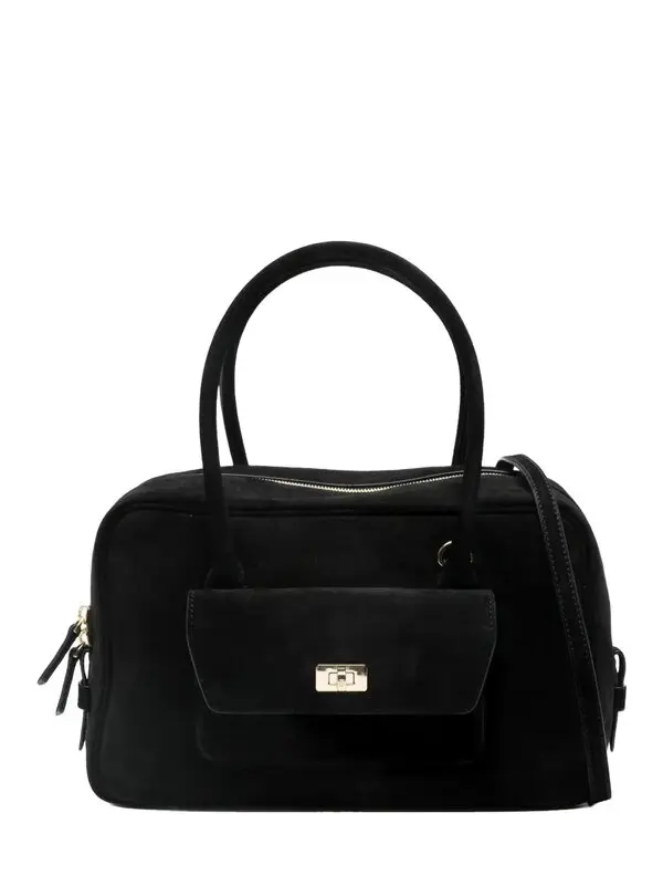 Sandro Tote Bag With Top Handle And Shoulder Strap - Black