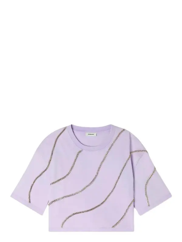 Sandro Embellished Crop Top - Purple