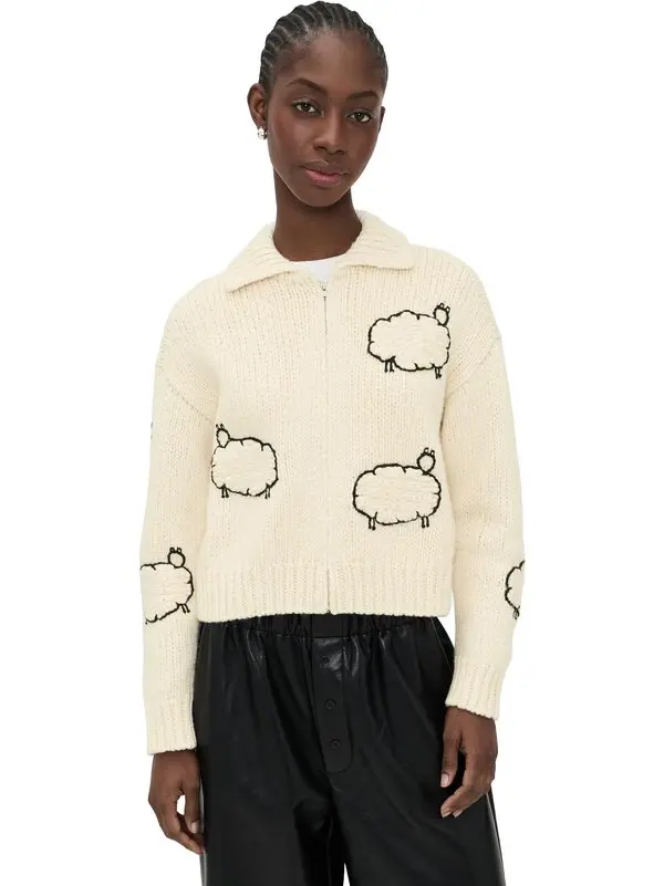 MOTHER The Crop Raquette Cardigan - Wool Plus The Gang