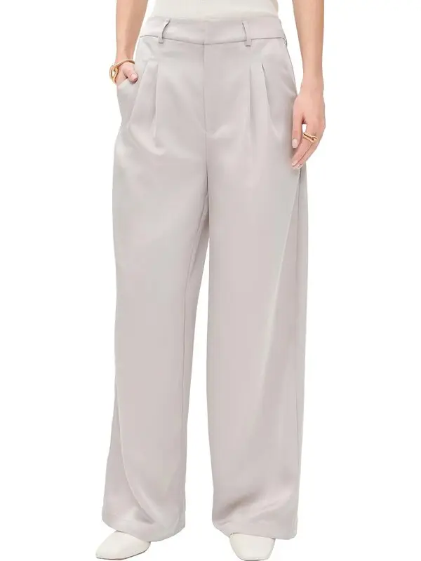 Susana Monaco Satin Pleated Trousers - Sandstone