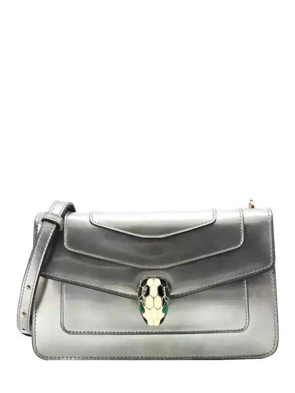 BVLGARI Serpenti Forever Leather Shoulder Bag - Metallic