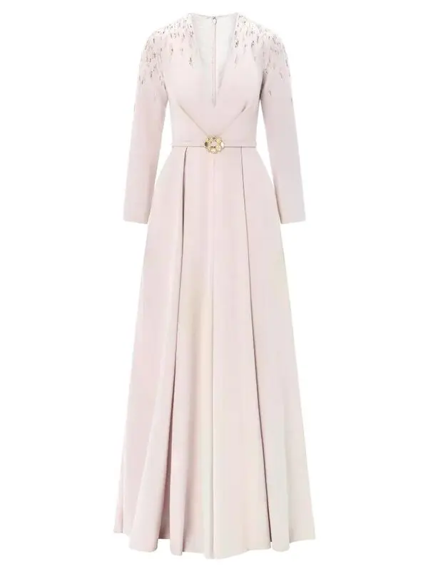 RAMI AL ALI Beaded Paneled Gown - Pink