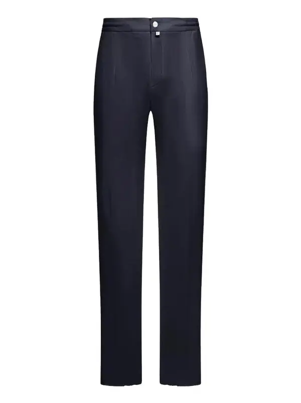 Kiton Elasticated Straight-leg Trousers - Blue