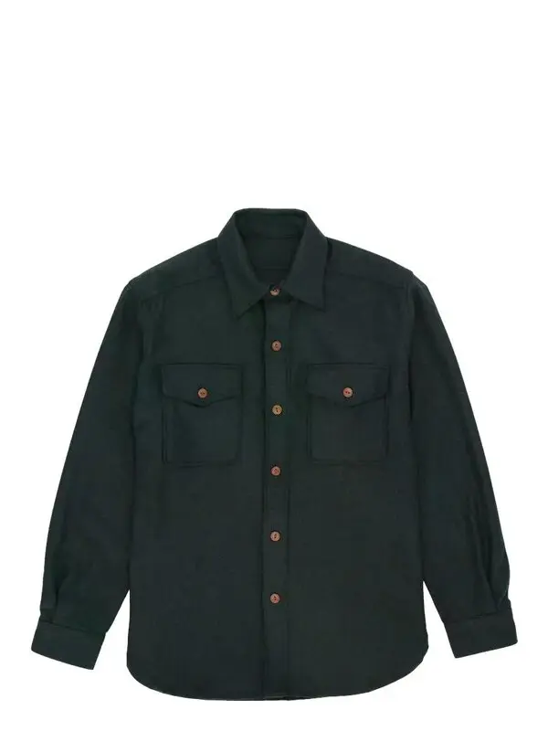 FORTELA Cpo Button-down Wool Overshirt - Green