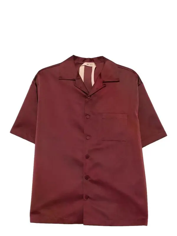 N°21 Short-sleeve Chest-pocket Shirt - Red