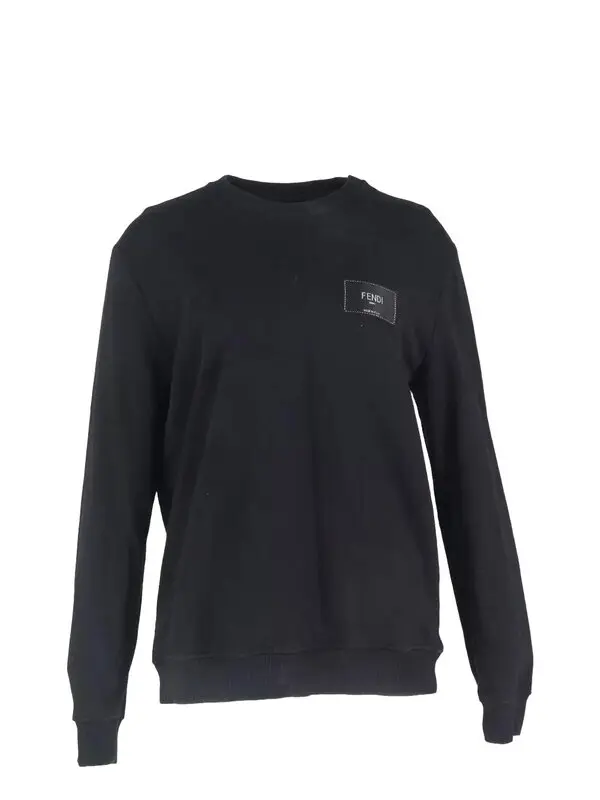 Fendi Crew-neck Sweatshirt With Logo Detail - Black