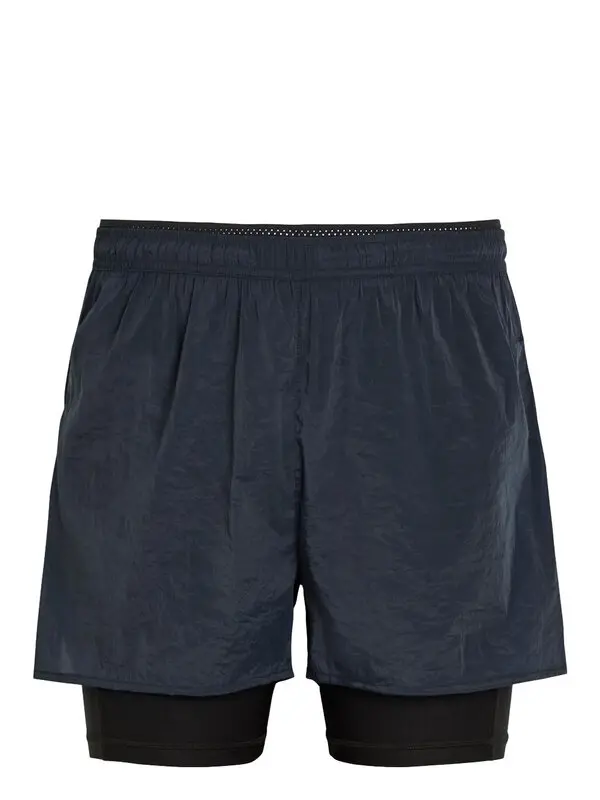 LITERARY SPORT Crinkled Stretch-nylon Run Shorts - Navy