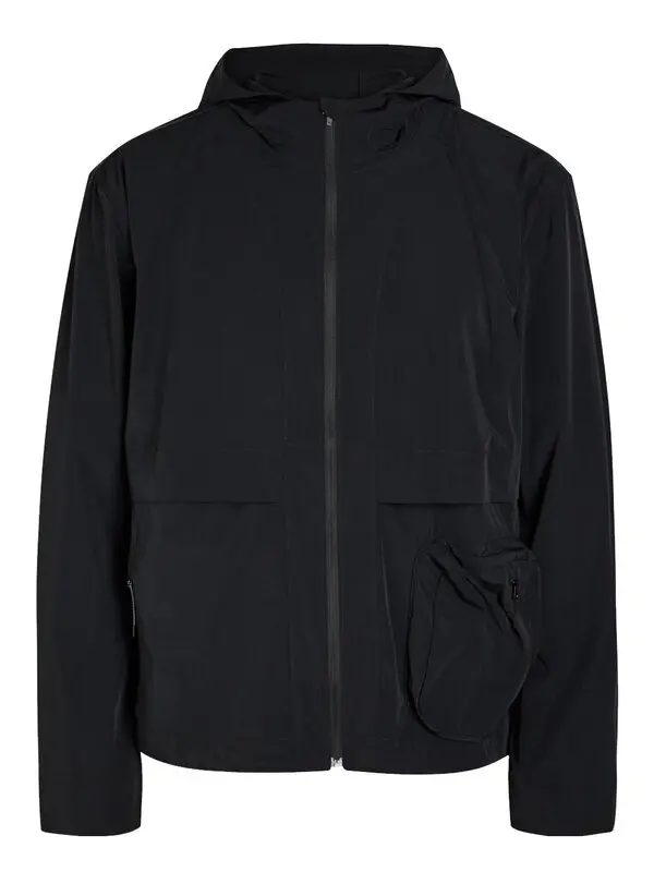 LITERARY SPORT Ashbury Hooded Run Jacket - Black